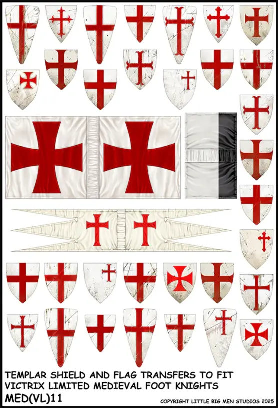 Knights Templar Shield & Flag Transfers – Stronghold Terrain